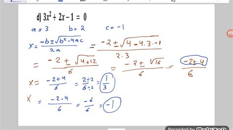 solving quadratic equation using quadrati formula for basic math in sur