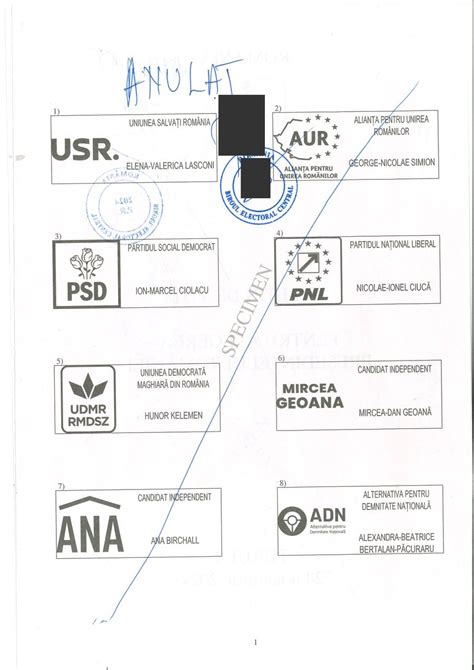 Buletin De Vot Prezidențiale 2024 Unde Se Pune ștampila ”votat” Pentru
