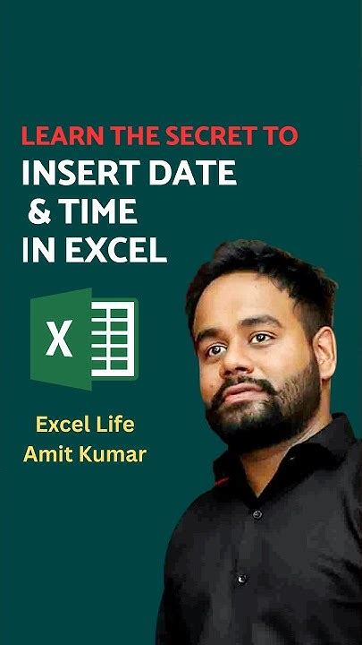 learn the secret to insert date and time in excel shorts excel life