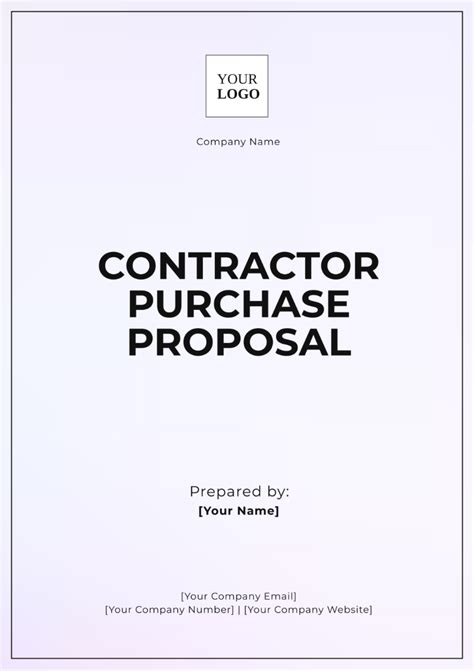 Free Purchase Proposal Templates Editable And Printable
