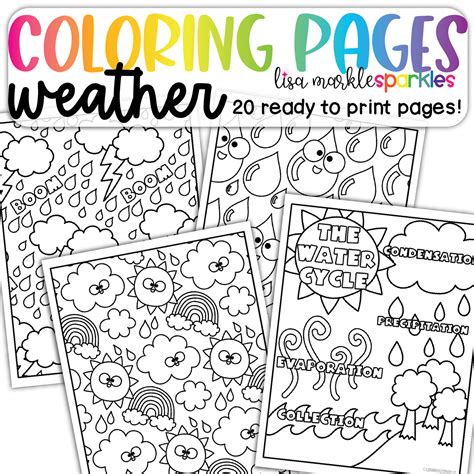 Weather Coloring Pages Printable Pdf Lisa Markle Sparkles Clipart And Graphic Design