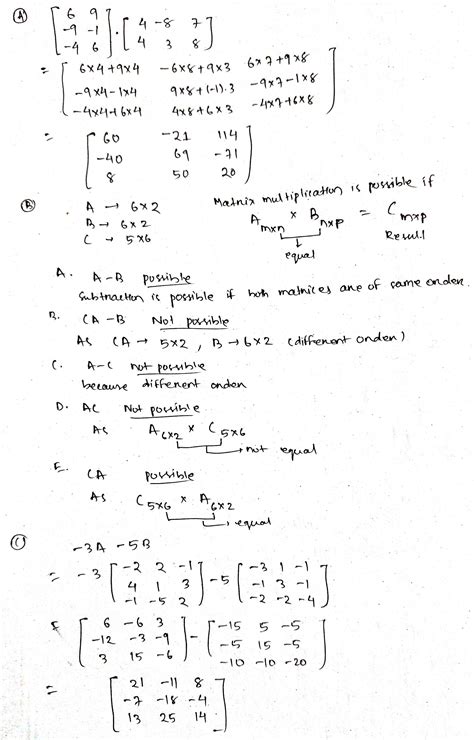 Solved Matrix Multiplication Parts A C If A And B Are 6 X 2