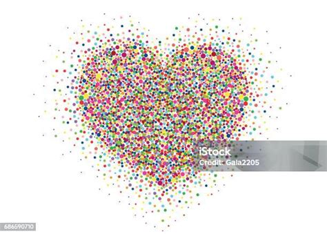 심장의 모양에 다 색된 레인 보우 색종이 벡터입니다 사랑 엽서 또는 휴가 대 한 초대입니다 발렌타인의 날 벡터에 대한 스톡 벡터 아트 및 기타 이미지 Istock