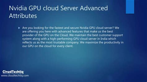 Gpu Cloud Server In India Pptx