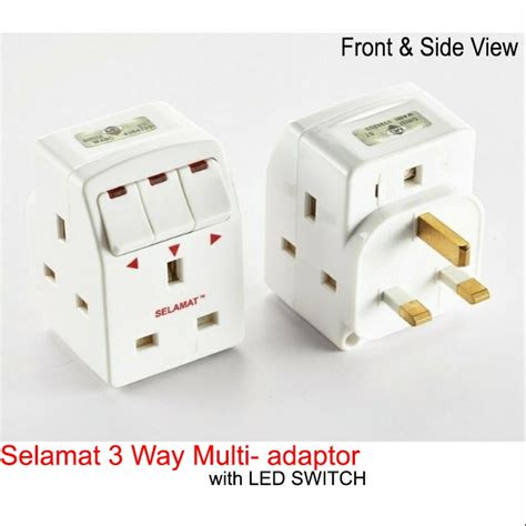 Selamat 3 Way Multi Adaptor With Led Neon Switch Sirim Approved Shopee Malaysia