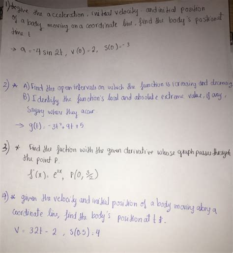 Solved Give The Acceleration Initial Velocity And Initial Chegg Com