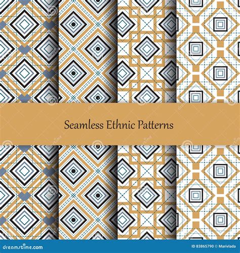 Geometric Seamless Vector Set Stock Vector Illustration Of Simple Print 83865790