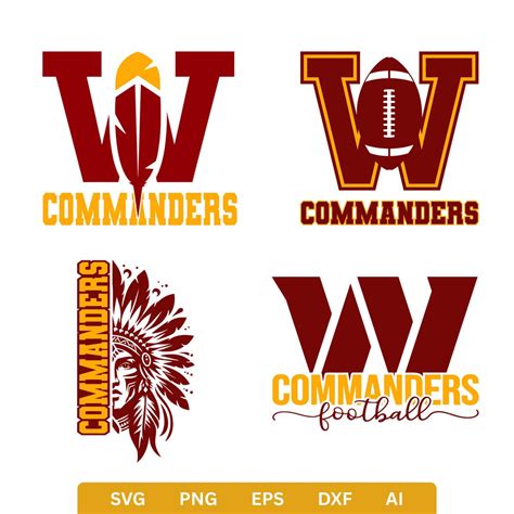 Commanders Football Logo Bundle Washington Svg Png Digital Files Etsy