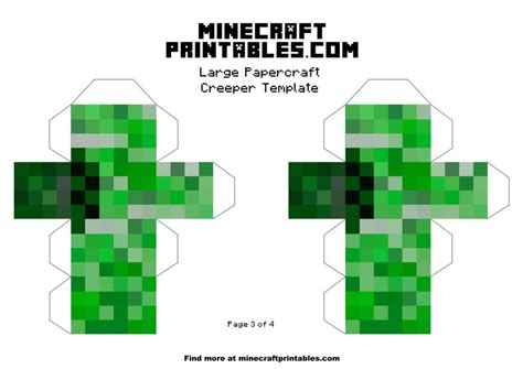 Creeper Printable Minecraft Creeper Papercraft Template Minecraft Printables Papercraft