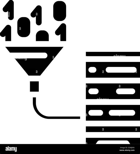 Data Integration Database Glyph Icon Vector Data Integration Database Sign Isolated Symbol