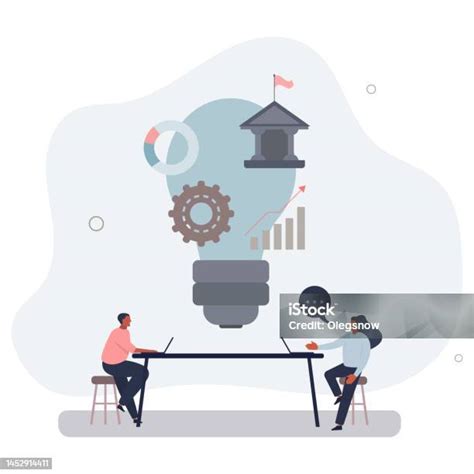 프로젝트 전략 및 창업 회사 개발 회의 팀워크와 브레인스토밍 Flat 벡터 삽화 토론에 대한 스톡 벡터 아트 및 기타 이미지