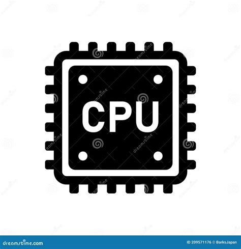 Computer Cpu Vector Icon Illustration Stock Vector Illustration Of