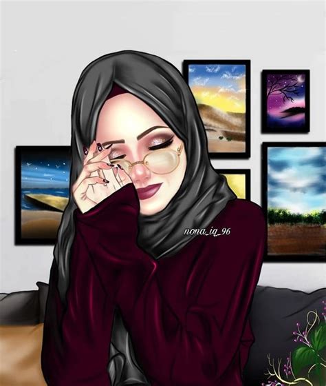 خلفيات بنات محجبات كرتون