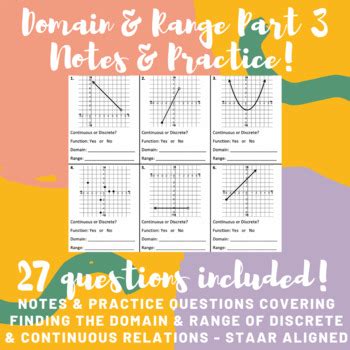 Domain Range Part Discrete Continuous Relations Notes Practice Algebra