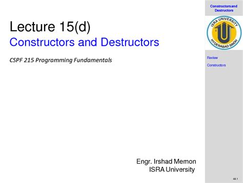 Solution Constructors And Destructors Object Oriented Programming
