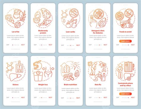 Keto Diet Red Onboarding Mobile App Page Screen Template Banner Template Download On Pngtree