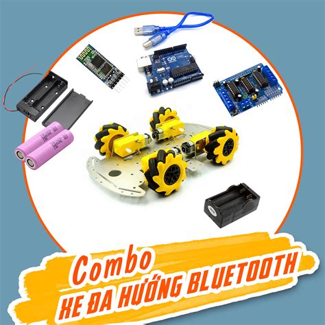 Combo Xe đa Hướng Arduino Điều Khiển Bluetooth Nshop