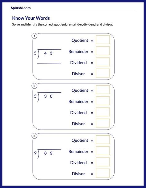 Dividend Divisor And Quotient Worksheet Live Worksheets Worksheets Library
