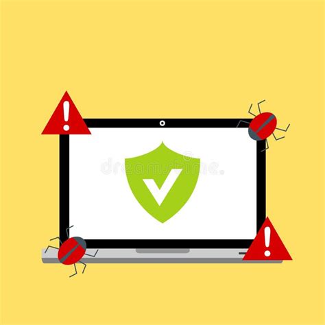 Alert Notification On Laptop Computer Vector Malware Concept Spam Data Fraud Internet Error