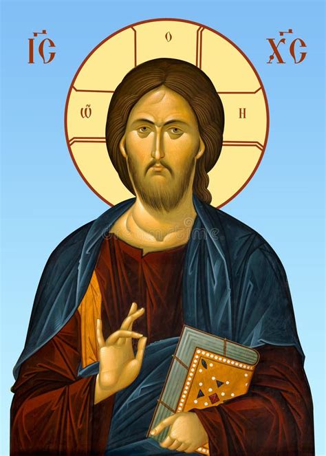Orthodox Icon Of Jesus Christ Lord Almighty Stock Illustration