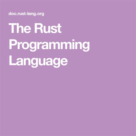 the rust programming language rust programming language programming languages language