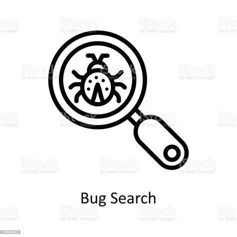 Bug Search Vector Outline Icon Design Illustration Cyber Security Symbol On White Background Eps