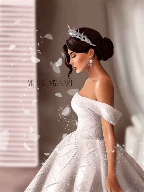 Невеста портрет рисунок девушки Art