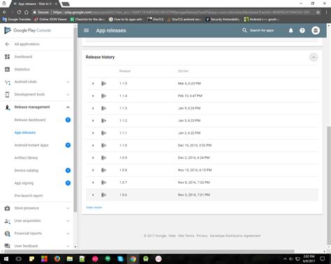 Android Developer Console Does Not Shows Older Version Of Apk Stack