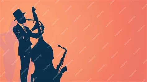 Premium Photo Vector Illustration Of A Jazz Musician Playing The Saxophone Retro Style Orange