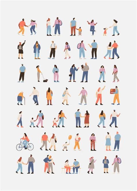 군중 다른 사람들 벡터 설정 남성과 여성의 평면 문자 배경에 고립 프리미엄 벡터 2025 사람들 아바타 사진