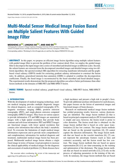 pdf multi modal sensor medical image fusion based on multiple salient