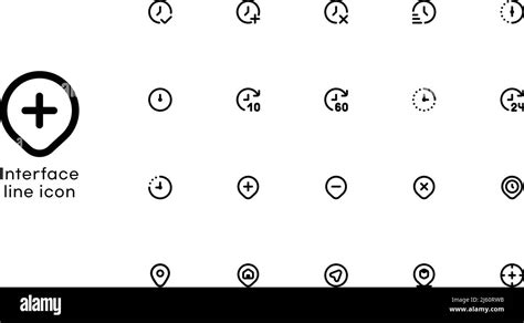 Web And Mobile Ui Basic Essential Minimal Icon Set Stock Vector Image