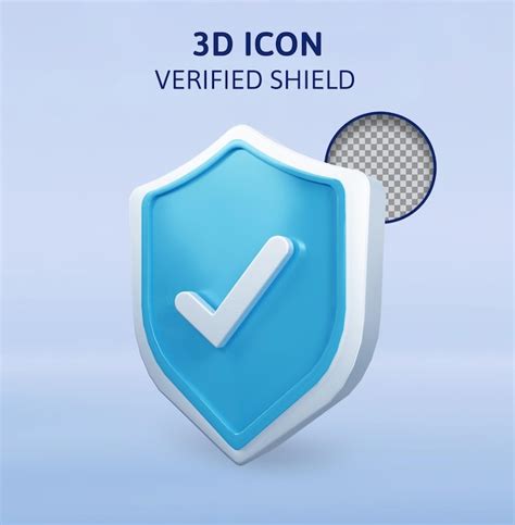 Premium Psd Verified Shield 3d Rendering Illustration