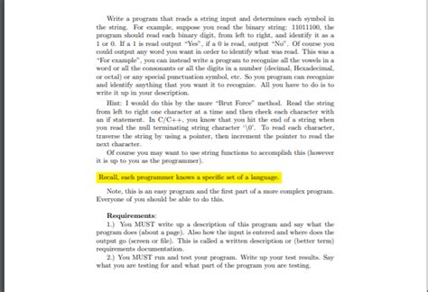 Solved Write A Program That Reads A String Input And