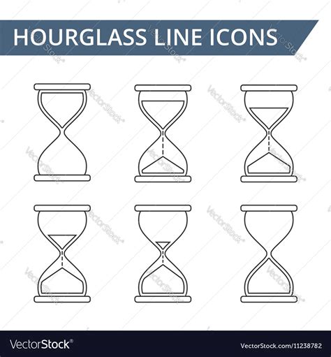 Hourglass Line Icons Royalty Free Vector Image