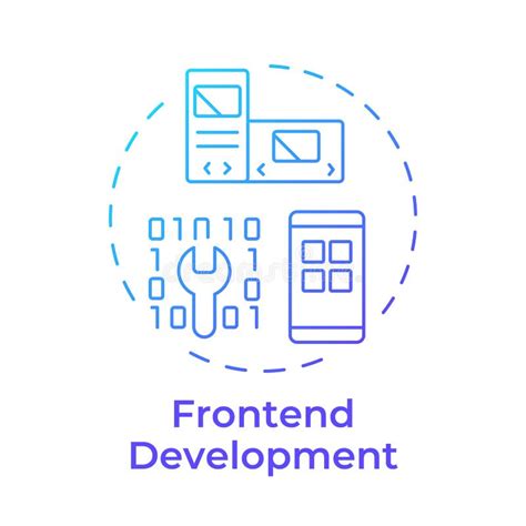 Frontend Development Blue Gradient Concept Icon Stock Vector Illustration Of Pwas Service