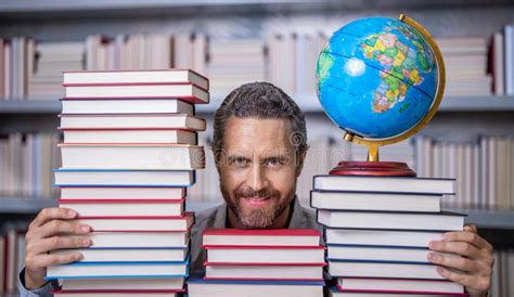 Man Nerd With Babe Book Babe Literature Education Nerd Man In Classroom Bookworm In