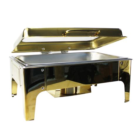 Chafing Dish Flat Top With Window Rect Gold Slow Close Hasmart