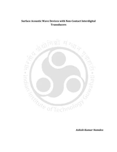 Surface Acoustic Wave Devices With Non Contact Interdigital Transducers Ashish