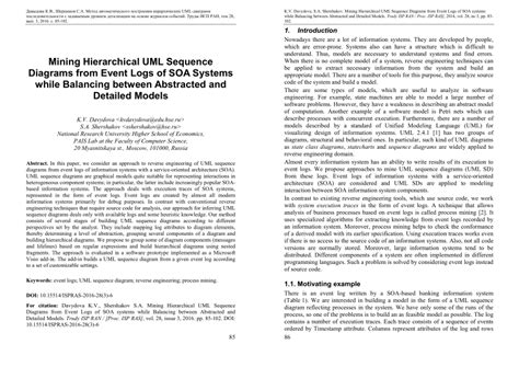 Pdf Mining Hierarchical Uml Sequence Diagrams From Event Logs Of Soa