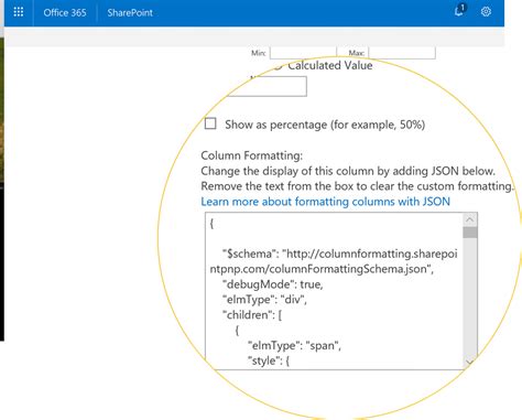 Sharepoint Online Column Formatting Lightning Tools