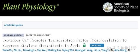 沈阳农业大学王爱德 李通团队揭示苹果果实乙烯生物合成调控新机制 知乎