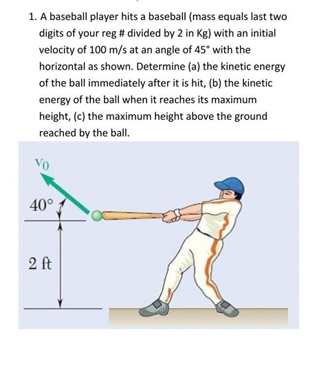Solved 1 A Baseball Player Hits A Baseball Mass Equals