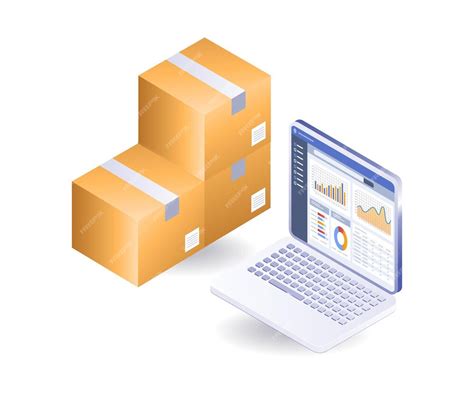 Premium Vector Computer Analysis Data Of Parcel Delivery