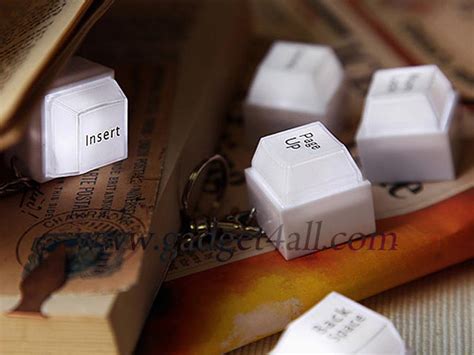 Mini Computer Keyboard Button Keychain With Led Light Gadgetsin