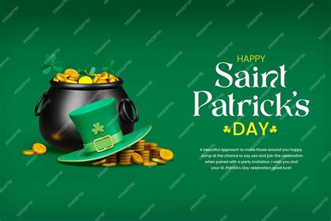 해피 세인트 패트릭의 날 3d 소셜 미디어 배너 디자인 템플릿 무료 Psd 파일