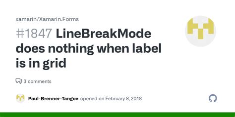 Linebreakmode Does Nothing When Label Is In Grid · Issue 1847 · Xamarinxamarinforms · Github