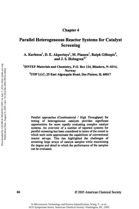 pdf [acs symposium series] microreactor technology and process