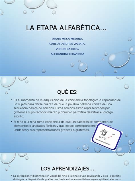 Etapa Alfabética En La Lectura Infantil Pdf Escritura Palabra