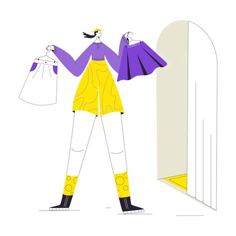 Premium Vector Woman Outside Changing Room